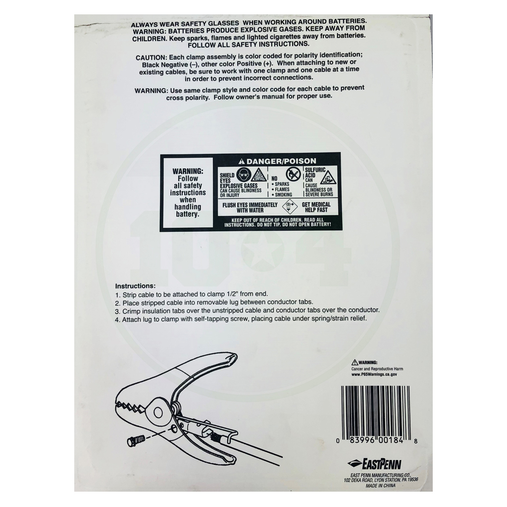 00184 HD Booster Cable Clamp » 10-4 Truck Parts